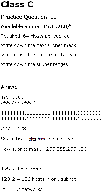 How To Subnet Class C Network Accordig To Hosts